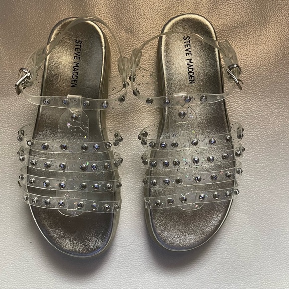 Steven By Steve Madden | Shoes | Steven Maden Metallic Silver Studded ...
